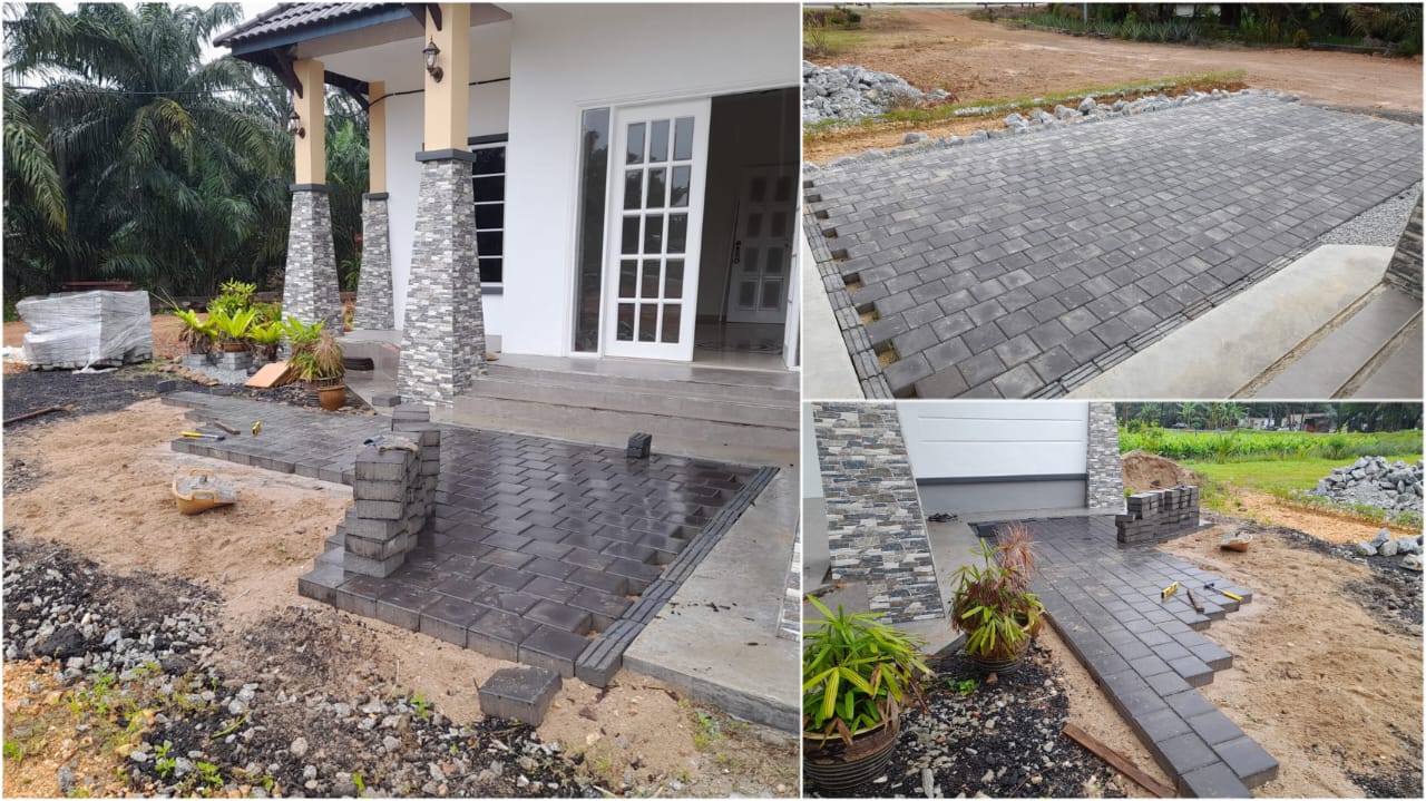 DIY Batu Paver Block Di Laman, Elak Rumput & Lalang Naik. Cuma Tabur ...