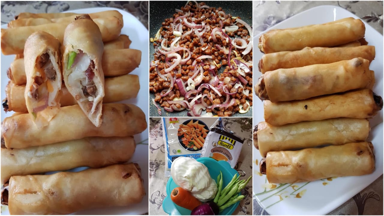 Resepi Popia Sayur Campur Daging Burger Paling Sedap. Sesuai Untuk ...