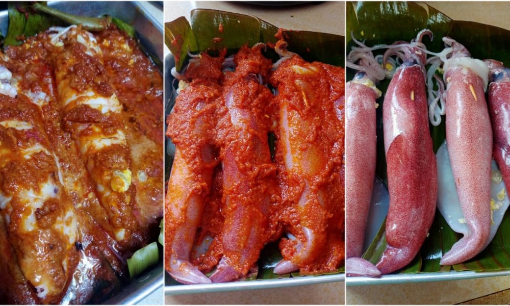 Cara Buat Sotong Sumbat Bakar Dalam Daun Pisang, Terangkat Dibuatnya ...